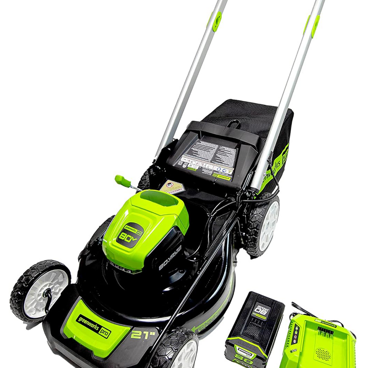 80V 21" Brushless Self-Propelled Lawn Mower, 4.0Ah Battery and Charger ...