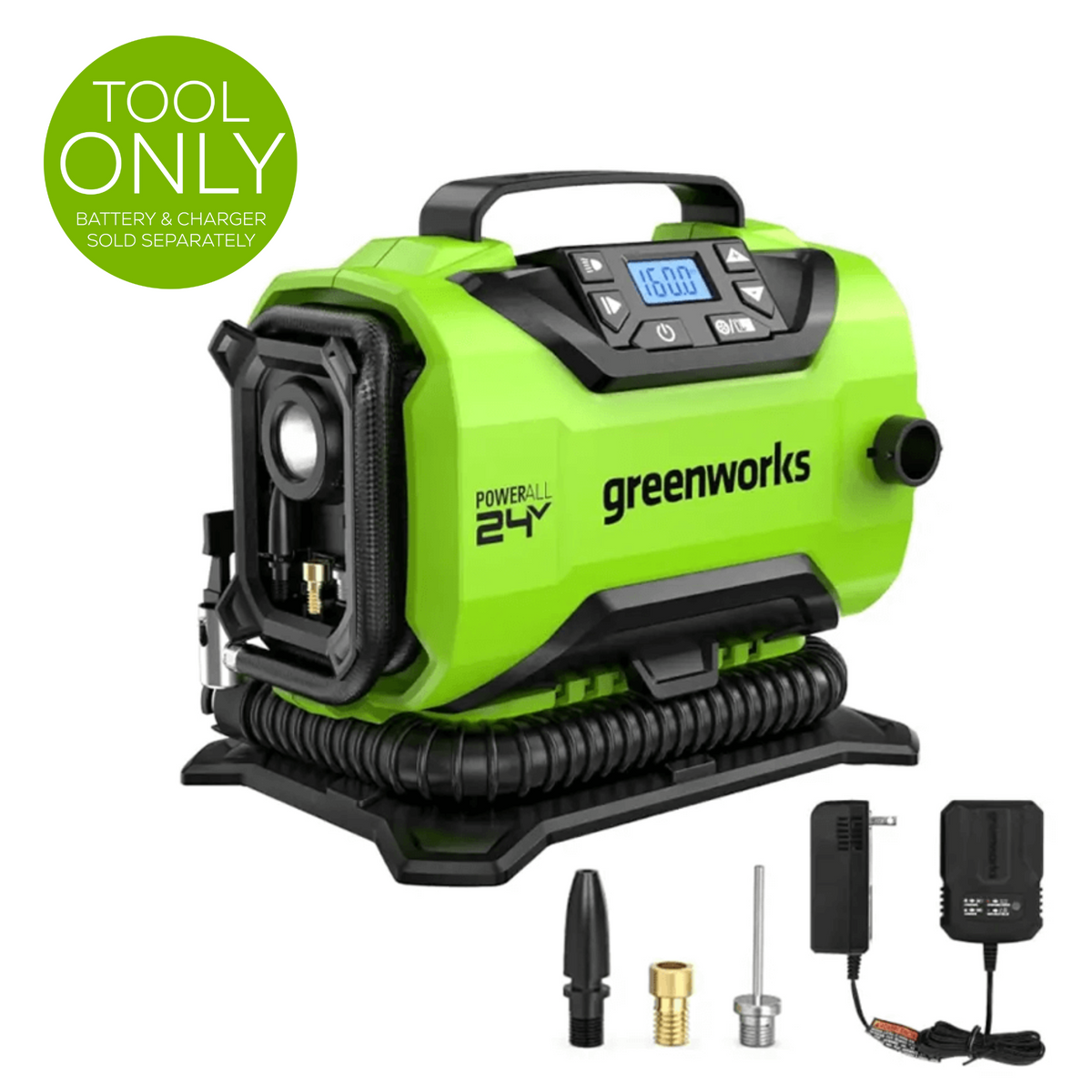 24V Portable Air Compressor - Cordless Tire Inflator (Tool Only ...