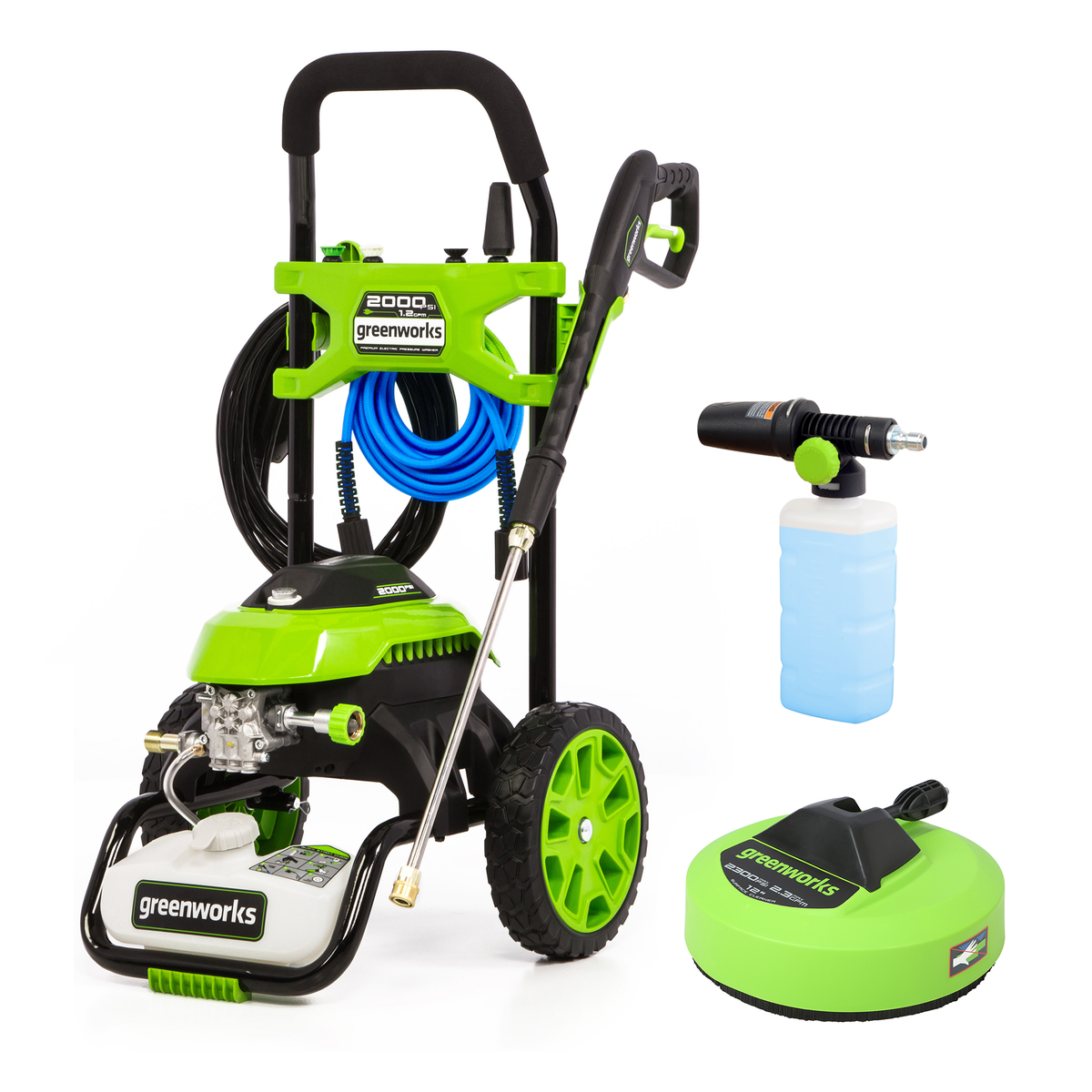 2000 PSI 1.2 GPM 14 Amp Electric Pressure Washer, Includes 12" Surface ...